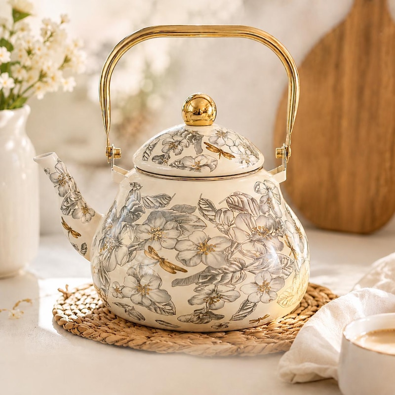 Floral Enamel Teapots - Etsy