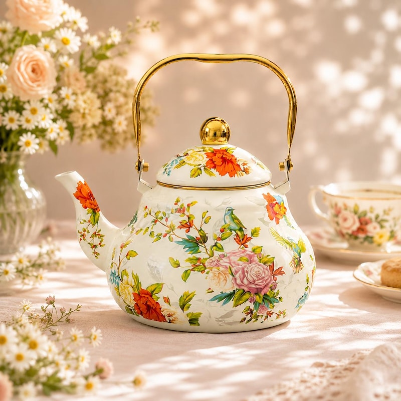 Enamel Whistling Teapot - Etsy