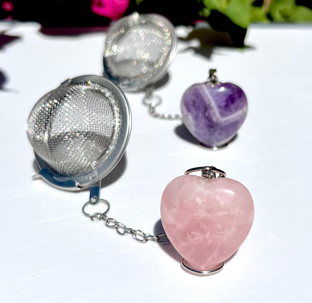 Heart Shaped Crystal Tea Infuser, Loose Leaf Strainer Gift for Tea ...