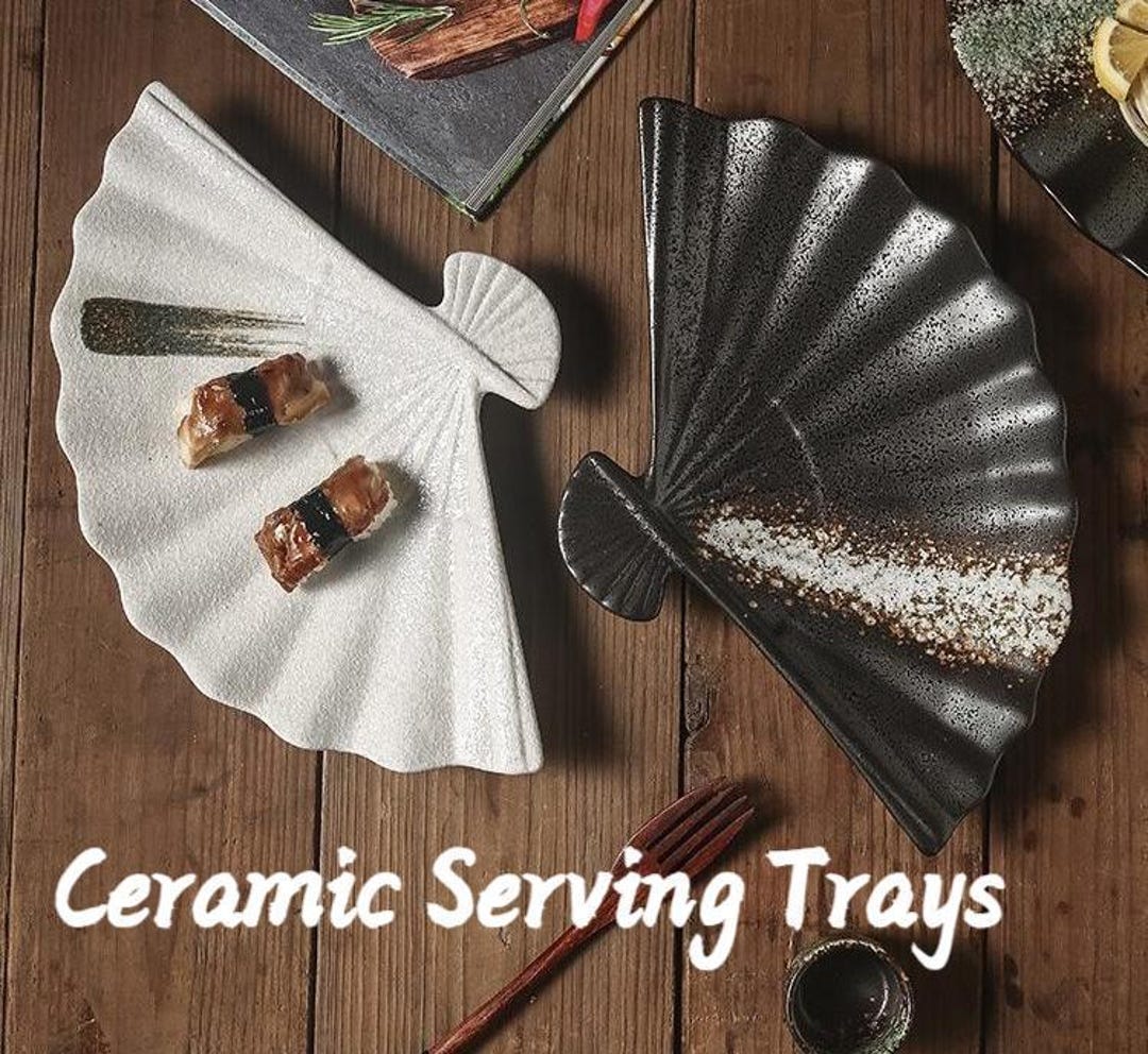 Ceramic Serving Platters, Sushi Plates, Snack Trays, Oriental Hand Fan ...