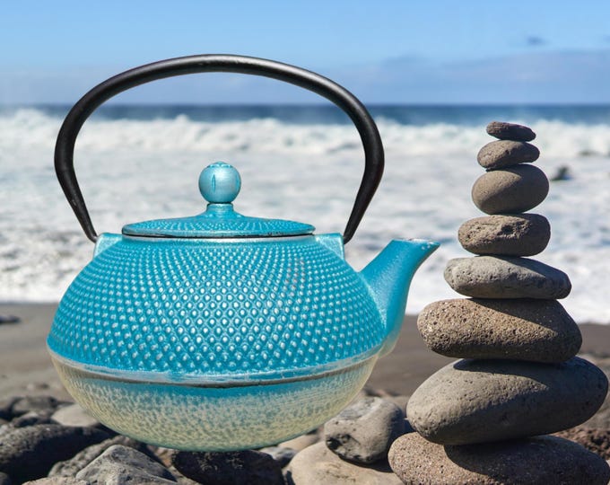 Cast Iron Teapot, Cast Iron Tea Kettle With Stainless Steel Infuser for ...