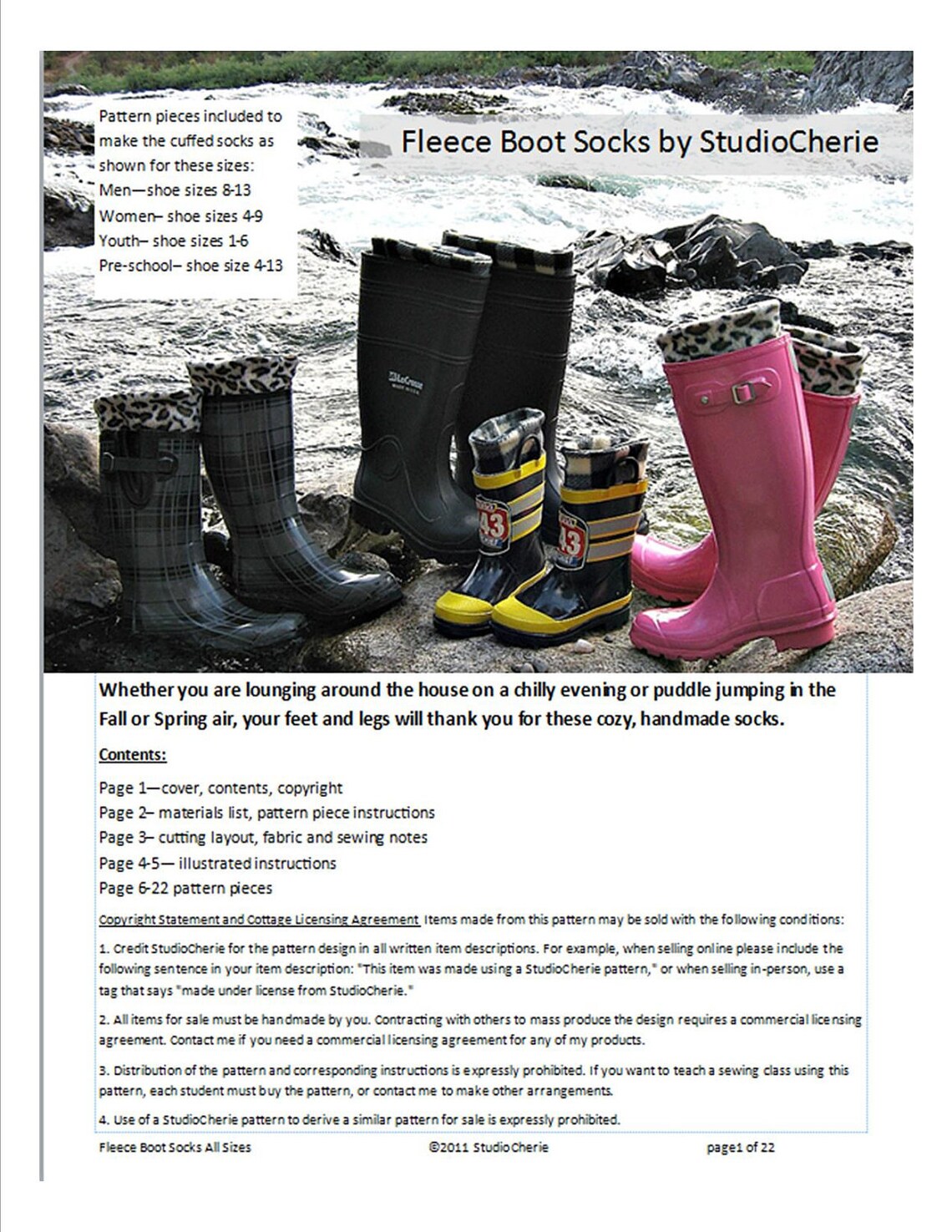 Sewing Pattern Fleece Boot Socks - Etsy