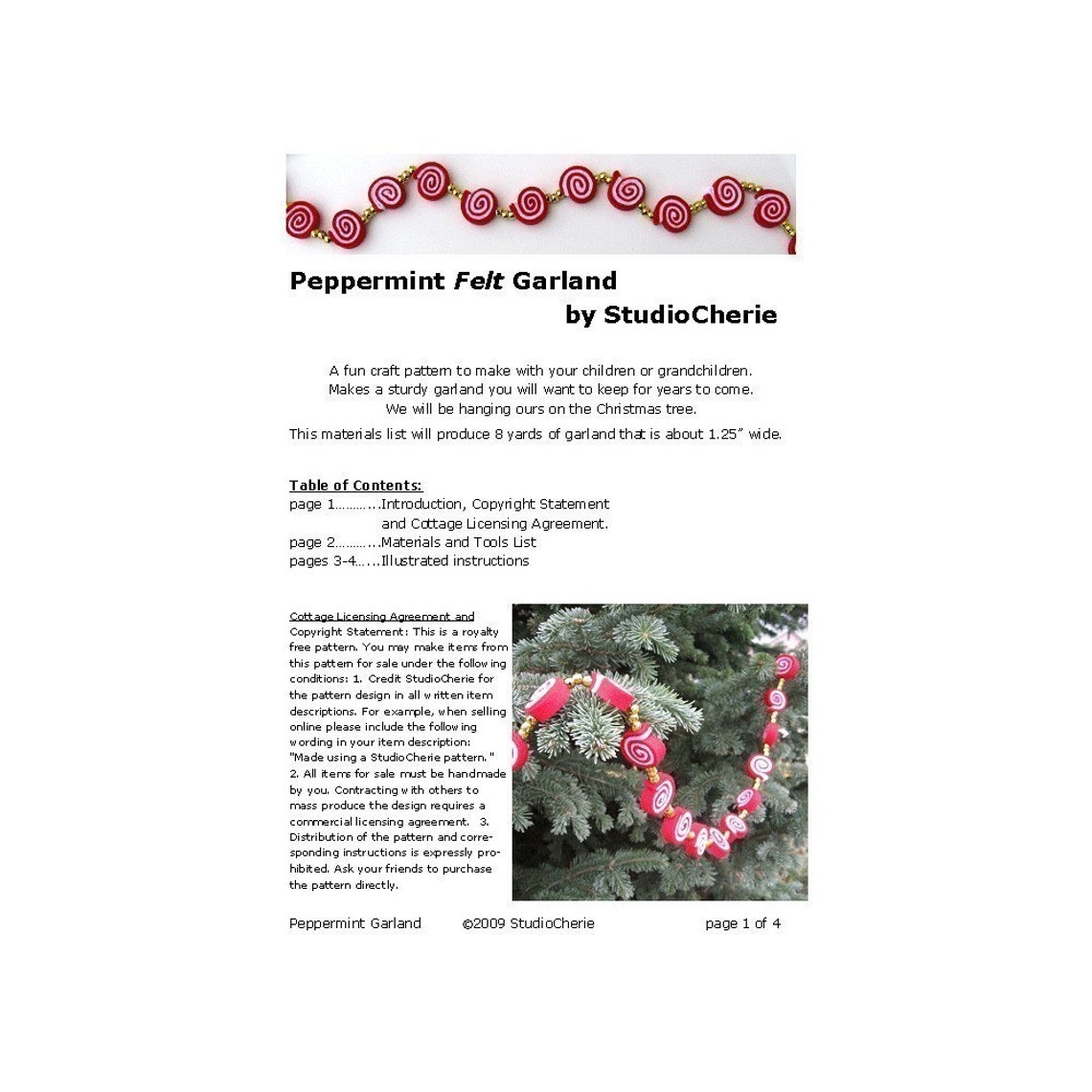 Craft Pattern PDF Felt Peppermint Garland - Etsy