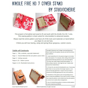 Kindle Fire HD 7 Cover Stand Sewing Pattern (PDF Download) - Etsy