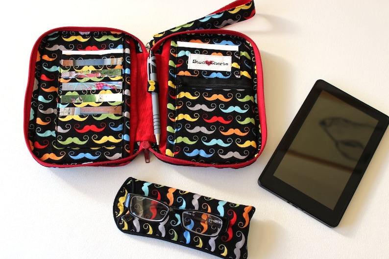 Sewing Pattern: Zip Around Checkbook Wallet, Tablet Clutch & Eyeglasses ...