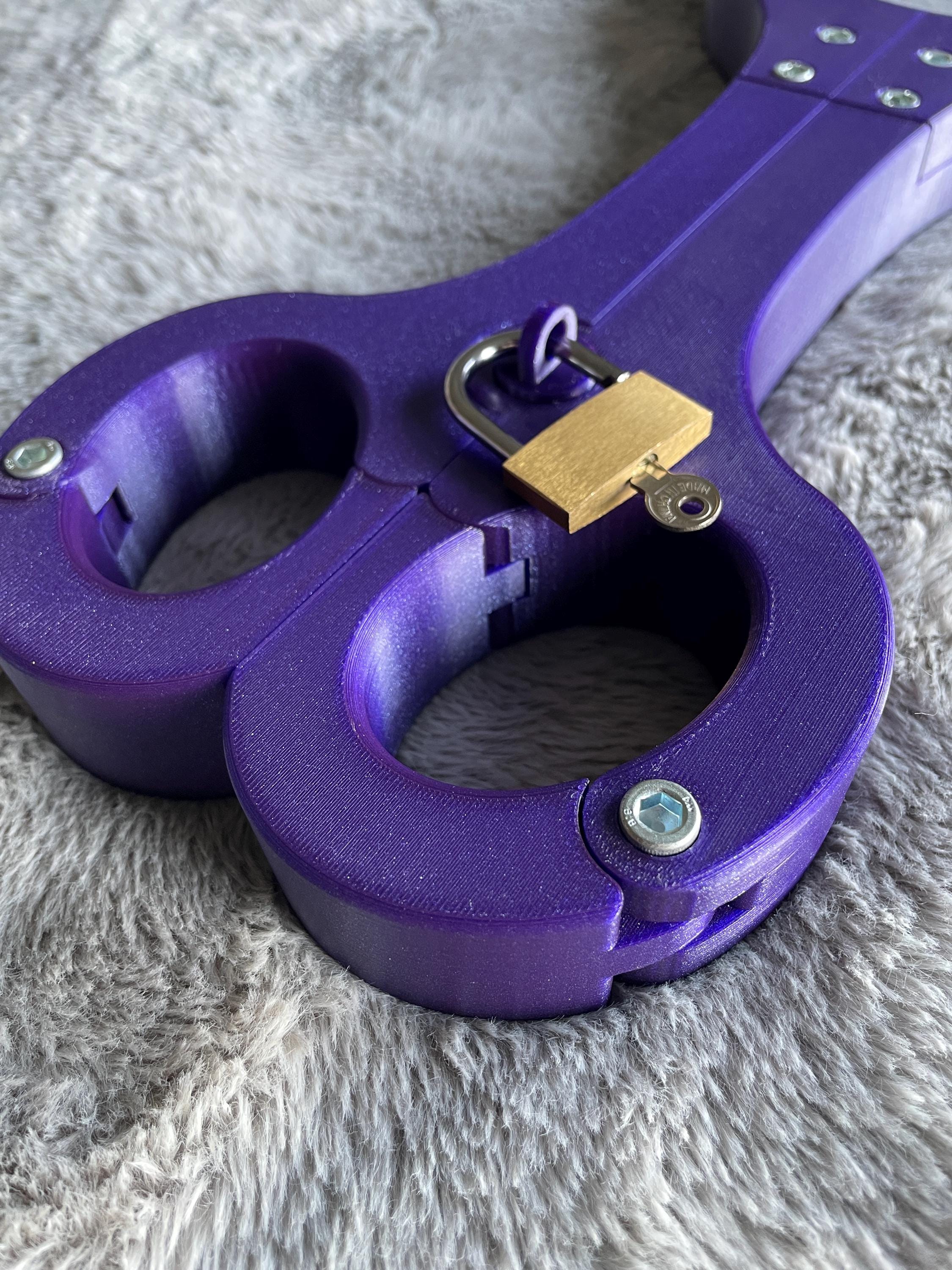 Purple BDSM Rigid Fiddle Restraints for Neck and Wrist Restriction ...