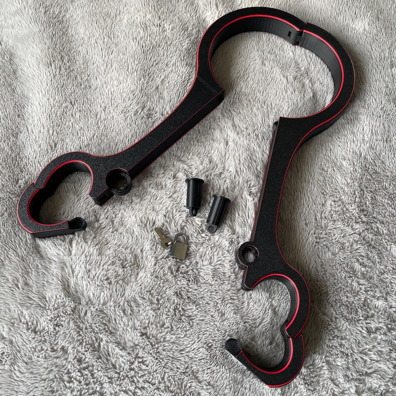 BDSM Rigid Fiddle Restraints - Bondage Cuffs for Neck and Wrist ...
