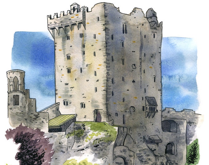 Blarney Castle Painting Ireland Landscape Watercolor Art Print County ...
