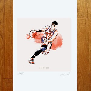 Jeremy Lin NBA Basketball Player New York Knicks Illustrated Print - Etsy
