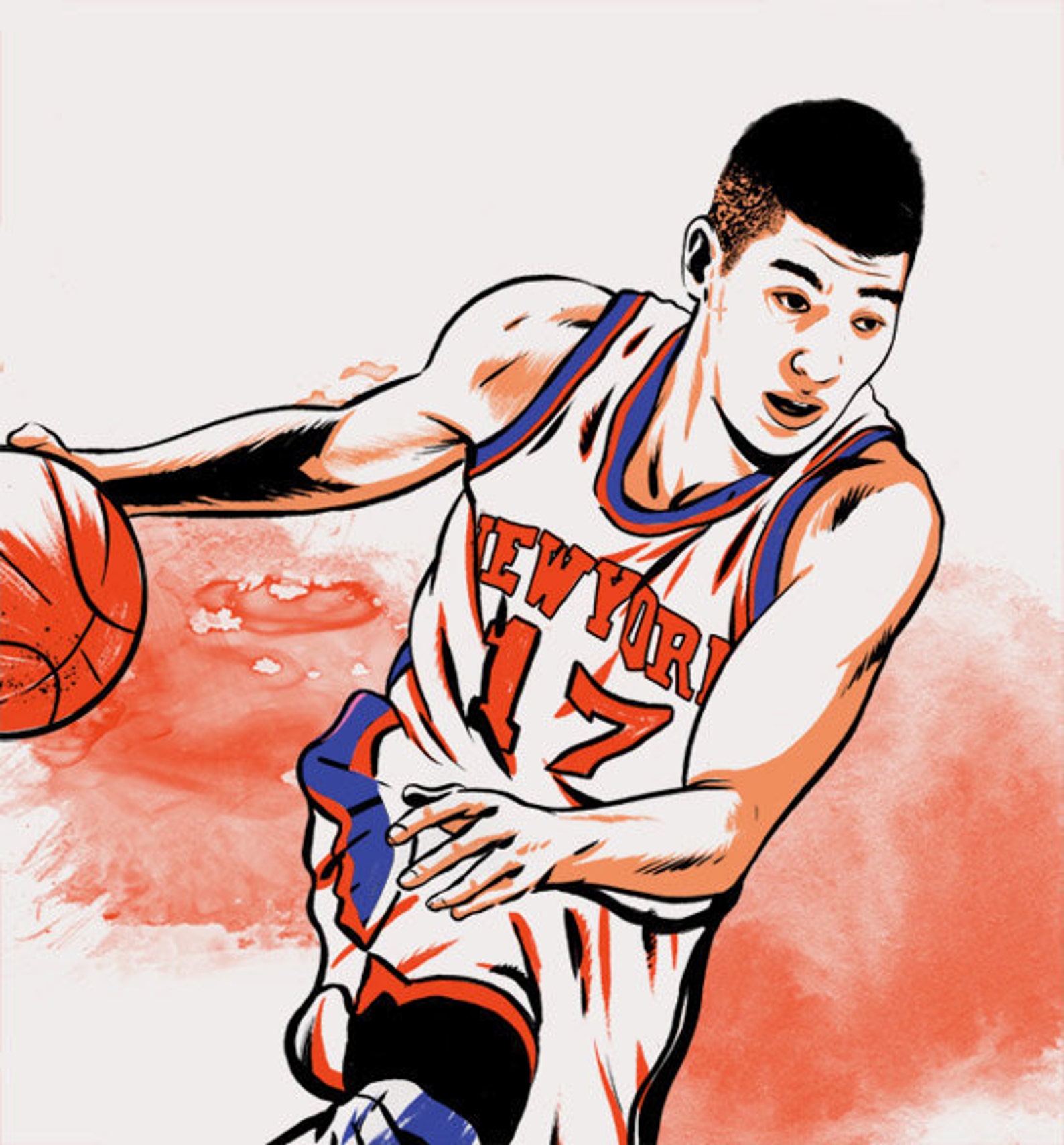 Jeremy Lin NBA Basketball Player New York Knicks Illustrated - Etsy