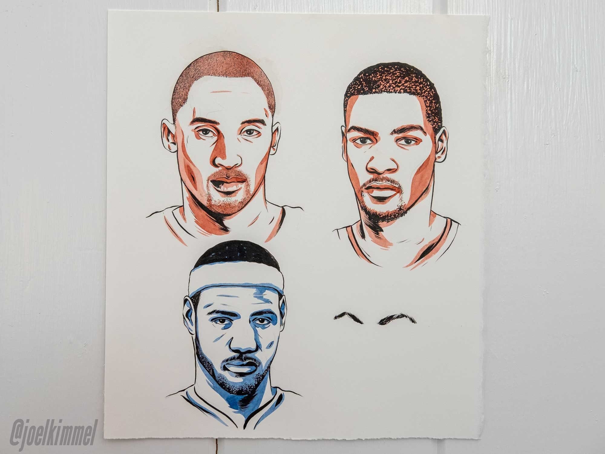 Various NBA Legends 8.75 X 10 Original Ink Drawing by Joel Kimmel - Etsy