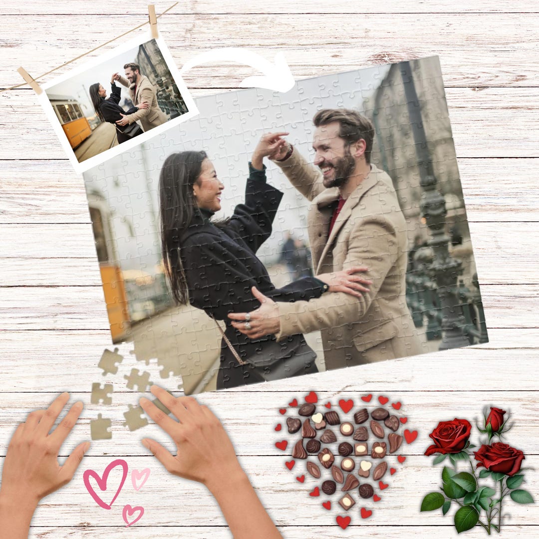 Personalized Couples Photo Puzzle Custom Picture Jigsaw | Romantic ...
