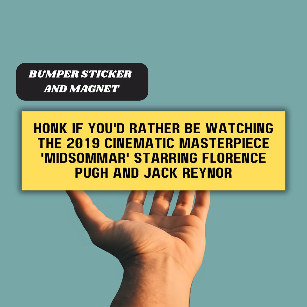 Midsommar Movie Funny Honk If Magnetic Car Bumper Sticker, 2019 Film ...