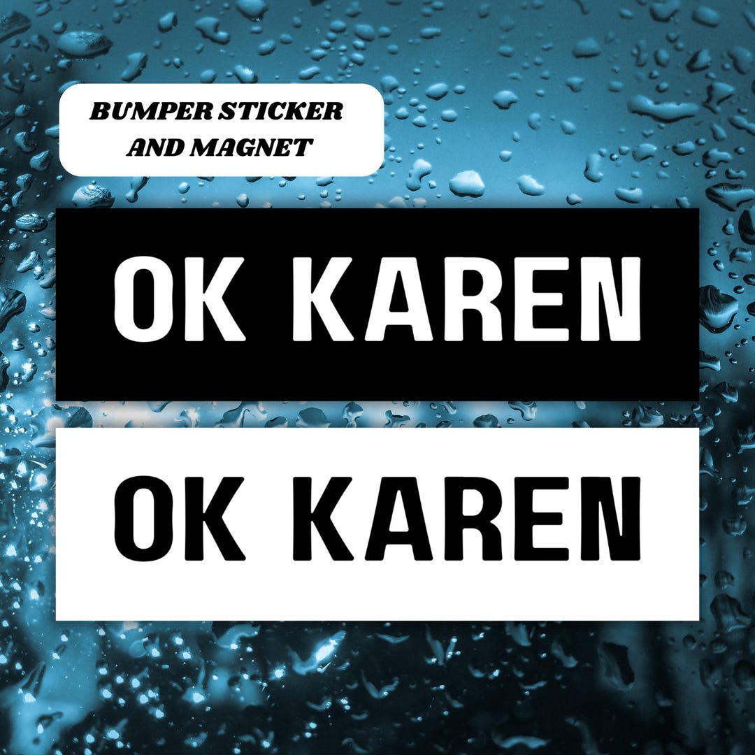Ok Karen Funny Meme Bumper Sticker Magnet, Unhinged Gen Z Vinyl Car ...
