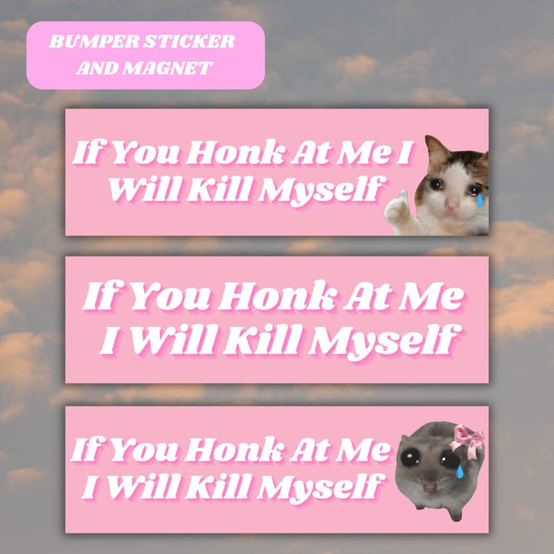 Pink Goth Bumper Sticker - Etsy