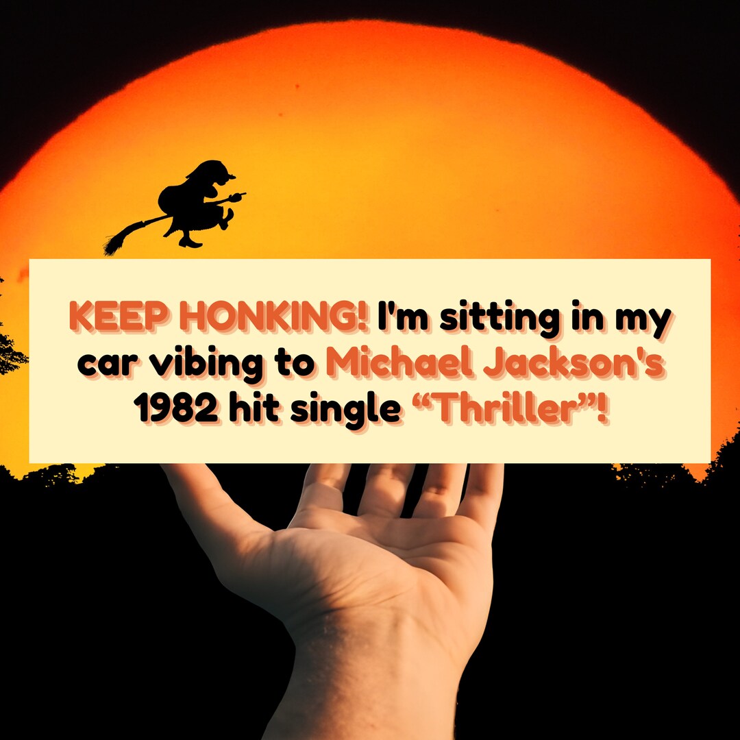Halloween Michael Jackson Thriller Car Bumper Sticker |keep Honking ...