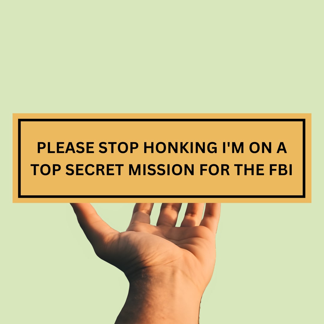 Please Stop Honking | I'm on a Top Secret Mission for the FBI |funny ...
