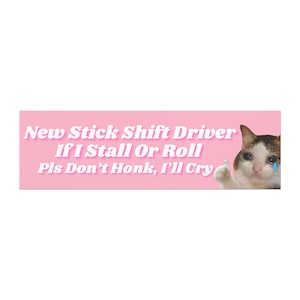 New Stick Shift Bumper Sticker Magnet, Pls Don't Honk, Silly Manual ...