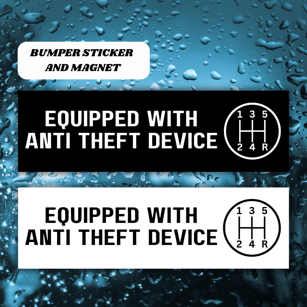 Funny Stick Shift Bumper Sticker & Magnet - Anti Theft Device, Manual ...