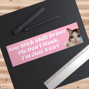 New Stick Shift Bumper Sticker Magnet, Pls Don't Honk, Silly Manual ...