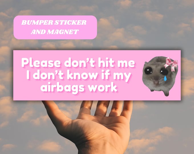 This is Who Youre Angry at Sad Hamster Car Bumper Sticker Crying Funny ...