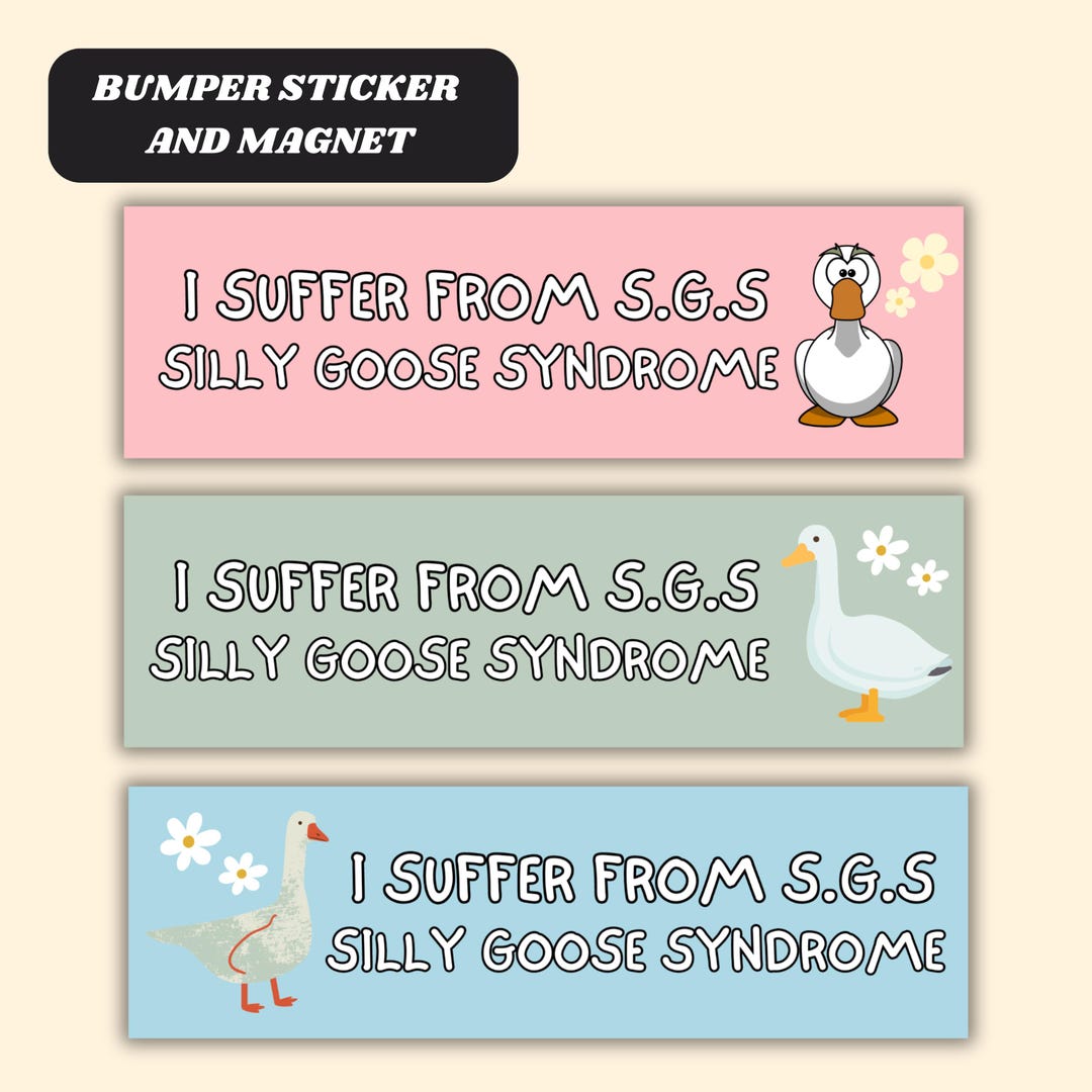 Silly Goose Syndrome Funny Gen Z Meme Bumper Sticker & Car Magnet ...