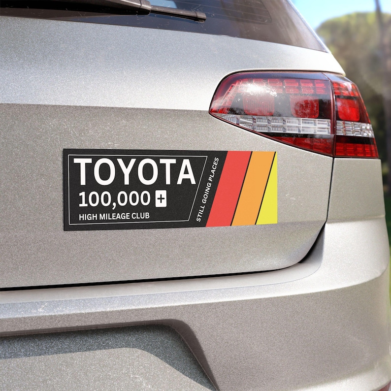 Custom Toyota High Mileage Club Car Bumper Sticker Magnet, 4WD 4x4 ...
