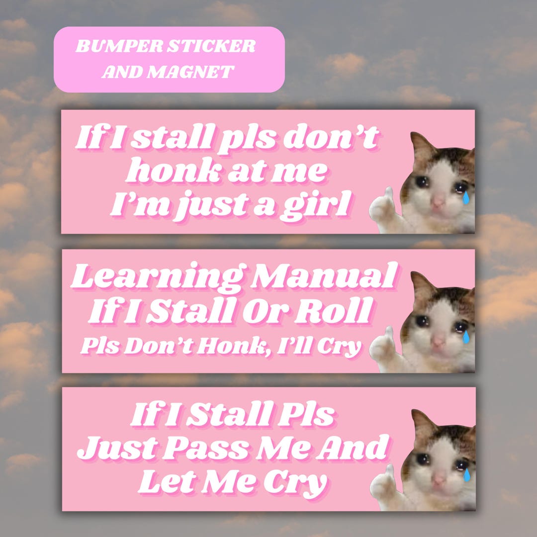 If I Stall Pls Don't Honk at Me Stick Shift Bumper Sticker & Magnet ...