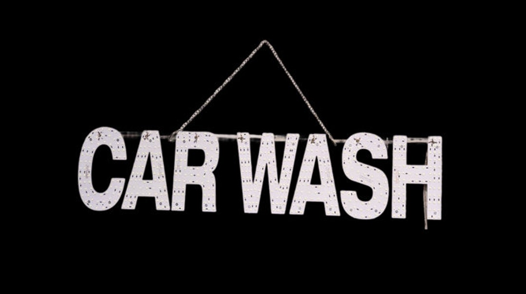Bright 30"x8" Large LED Car Wash Sign for Business With Hanging ...