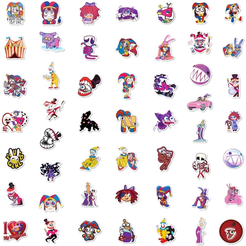 The Amazing Digital Circus 50 Pieces Vinyl Assorted Stickers Jax ...