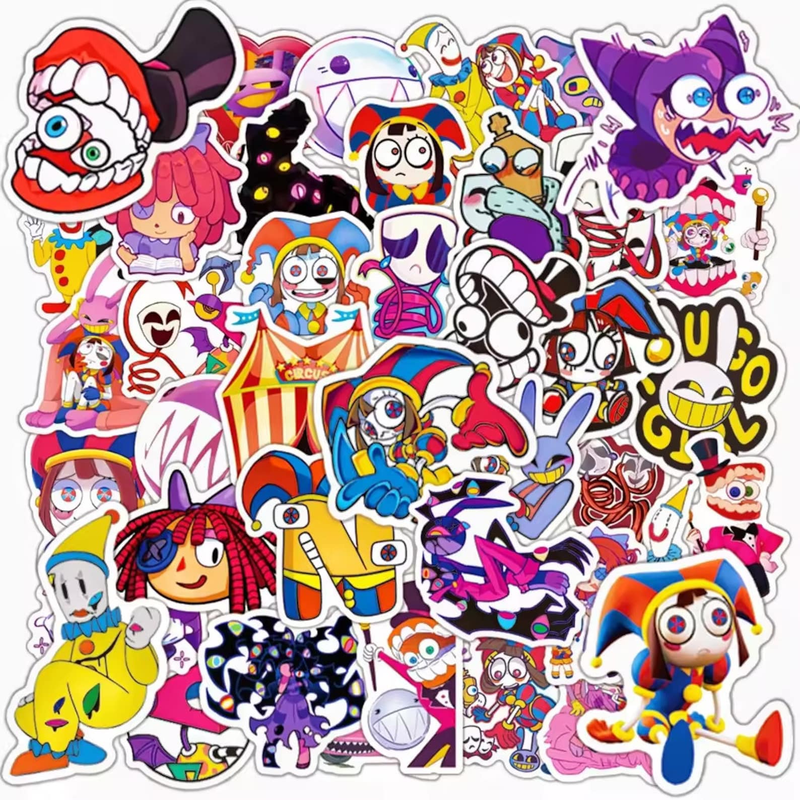 The Amazing Digital Circus 50 Pieces Vinyl Assorted Stickers Jax ...