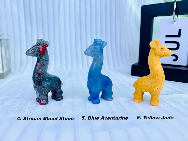 2.4inches Natural Crystal Giraffe Figurine, Hand Carved Quartz ...