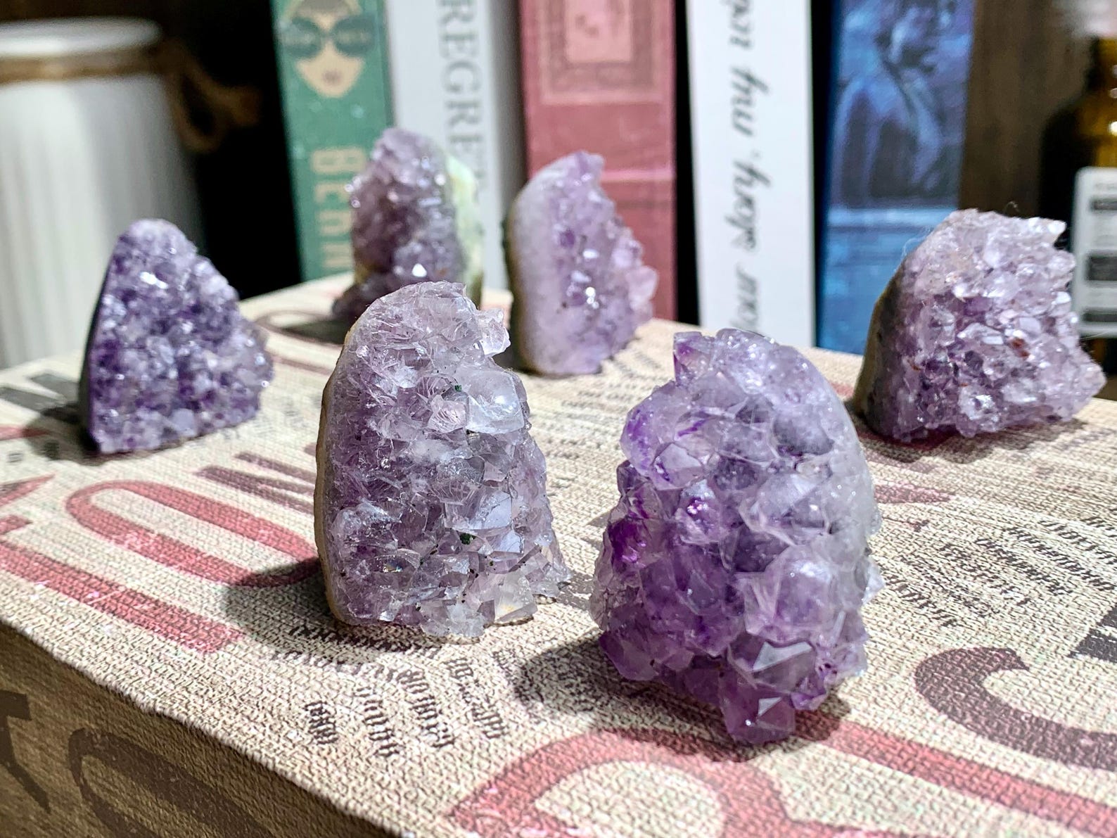 1.5 Inches Amethyst Geode Natural Specimen, Raw Purple Crystal Cluster ...