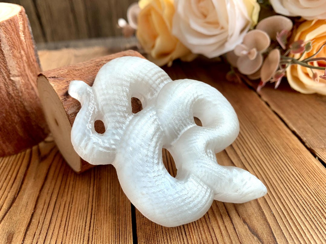 Gorgeous! Handcarved Selenite Snake Figurine, Natural Crystal ...