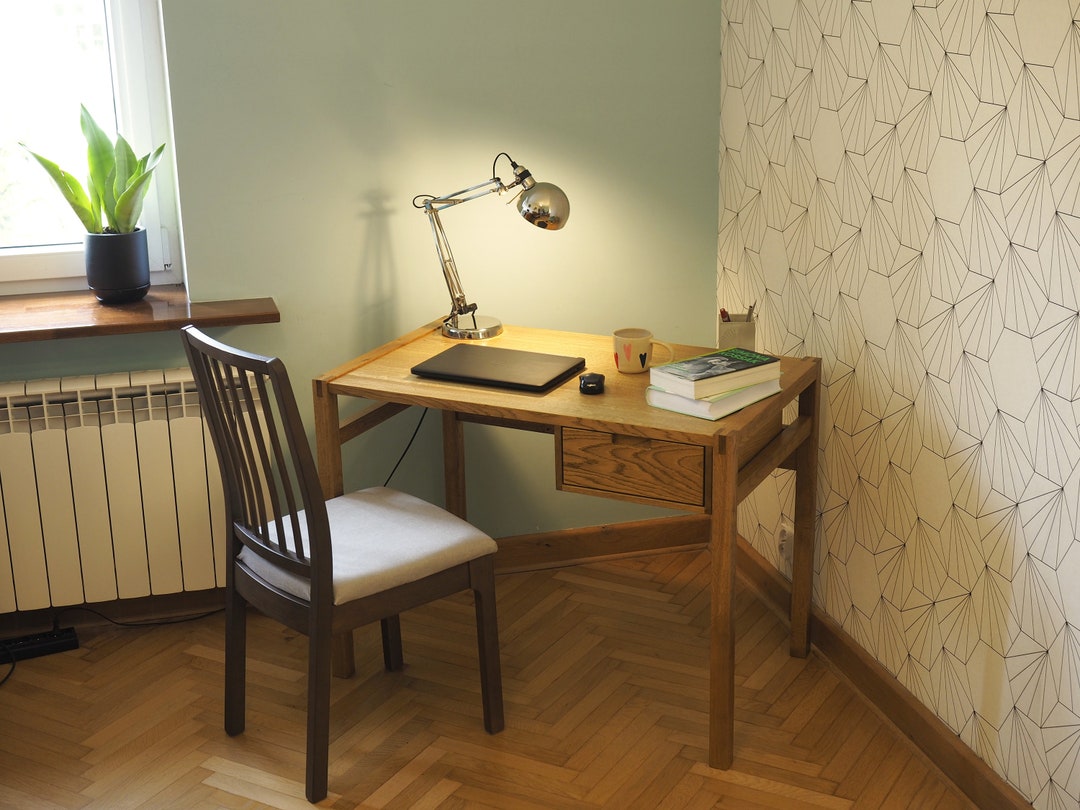 Minimalistyczne Dębowe Biurko Z Szufladą // Minimalist Solid Oak Desk ...