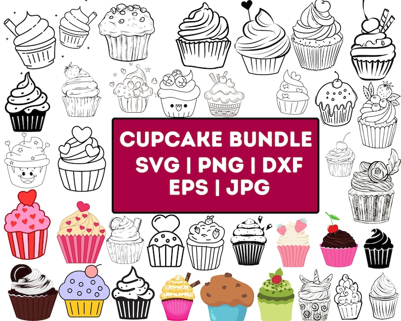 Cupcake SVG, Cake Cut File, Cupcake Bundle Svg, Sweets Svg, Cupcake ...