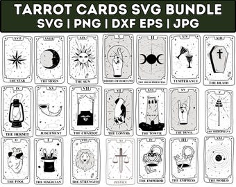 Tarot Cards Svg, Witch Tarot Svg, Major Arcana Svg, Celestial Tarot Svg ...