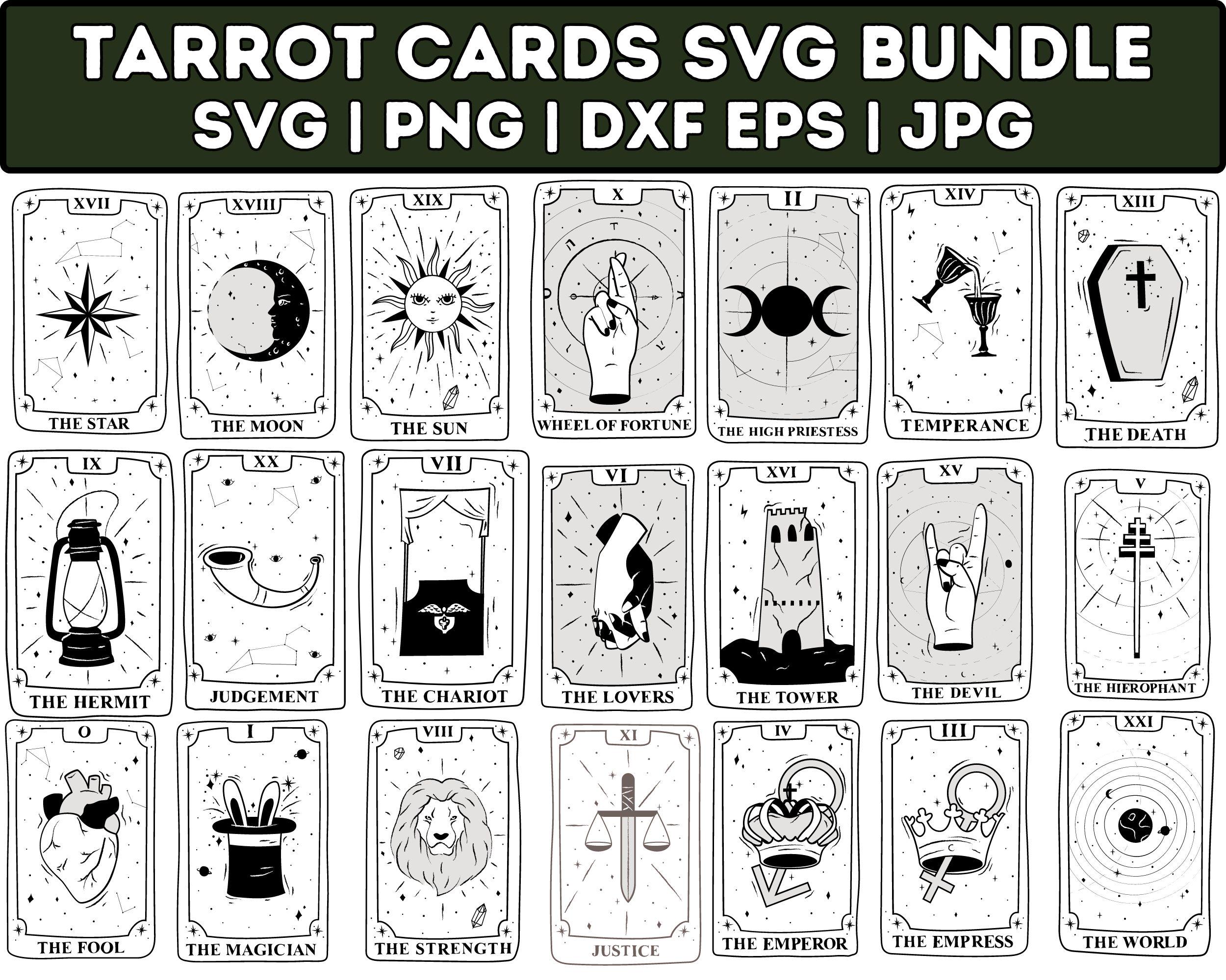 Tarot Cards Svg, Witch Tarot Svg, Major Arcana Svg, Celestial Tarot Svg ...