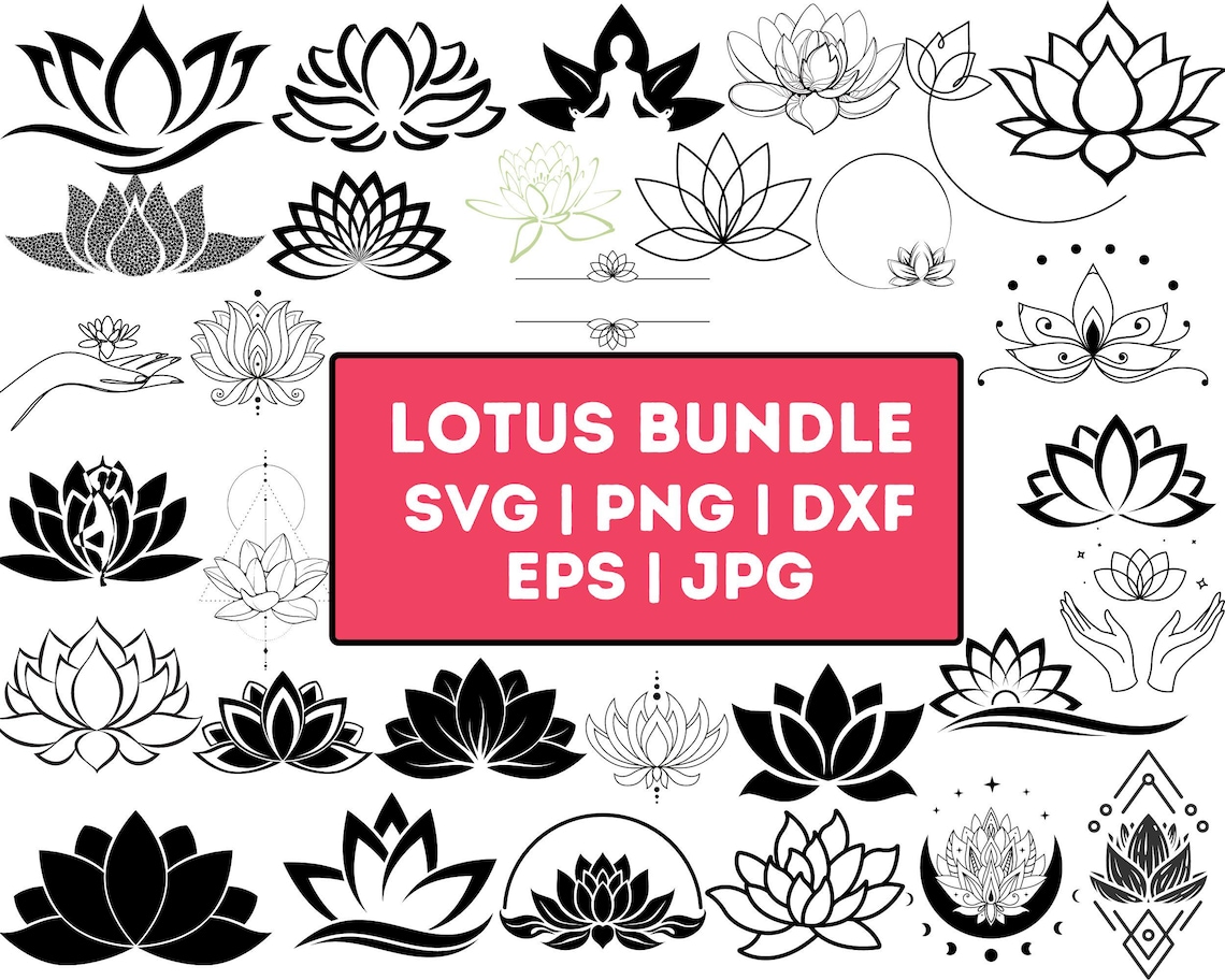 LOTUS SVG, Lotus Flower Svg, Lotus Clipart, Lotus Cricut , Lotus Cut ...