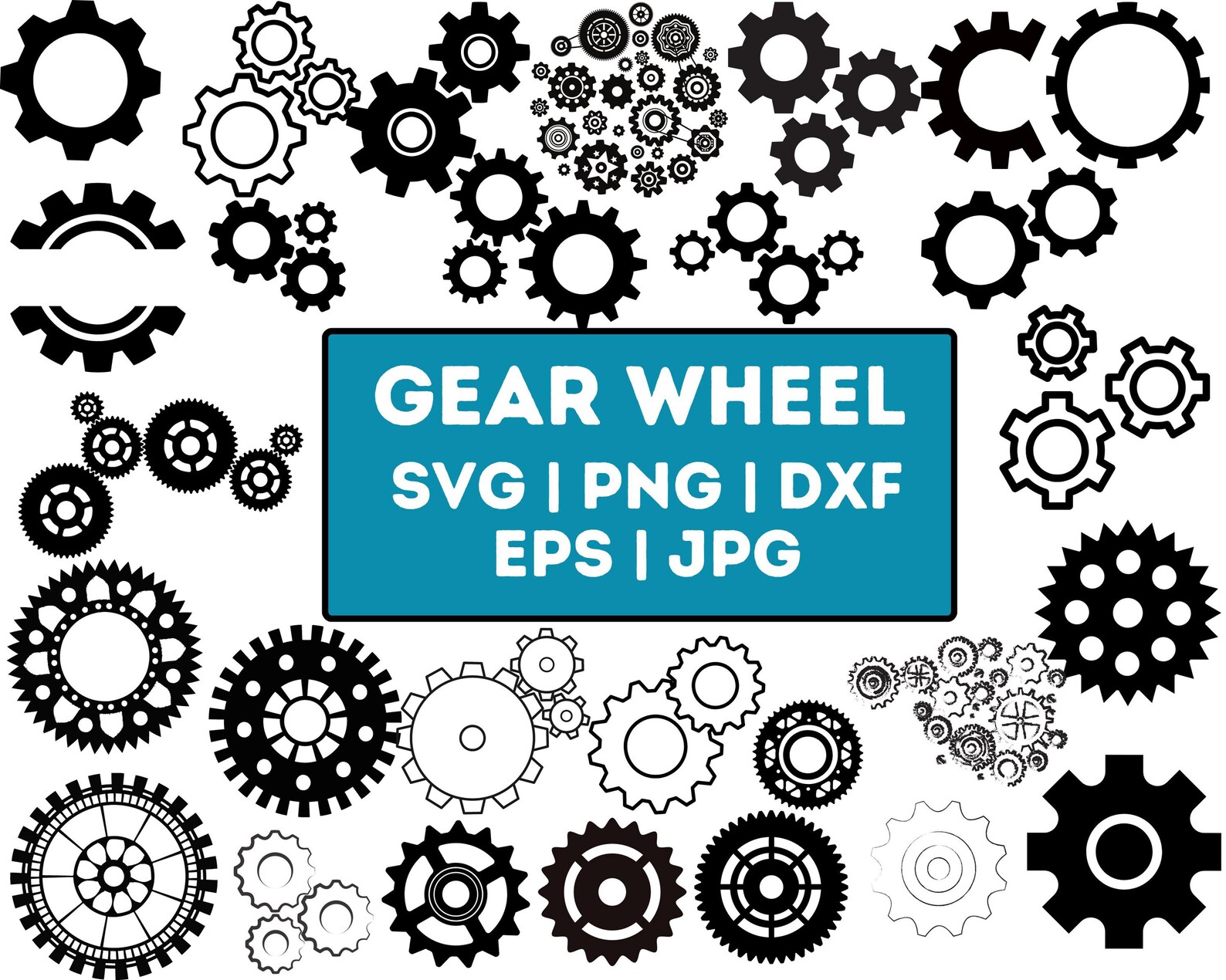 Gears SVG Bundle Cogs and Gears Svg Gears PNG Gears Clipart Metal Gears ...
