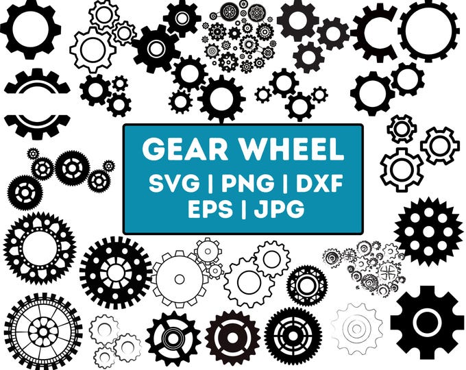 205 Gears SVG Bundle | Cogs and Gears Svg | Gears PNG | Gears Clipart ...