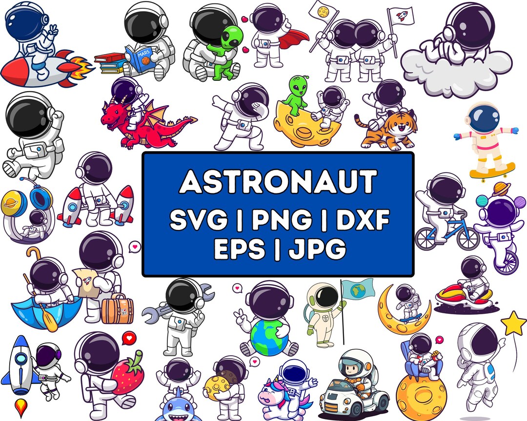 Astronaut Svg Png Bundle, Astronaut With Rocket Svg, Kid Astronaut Svg ...