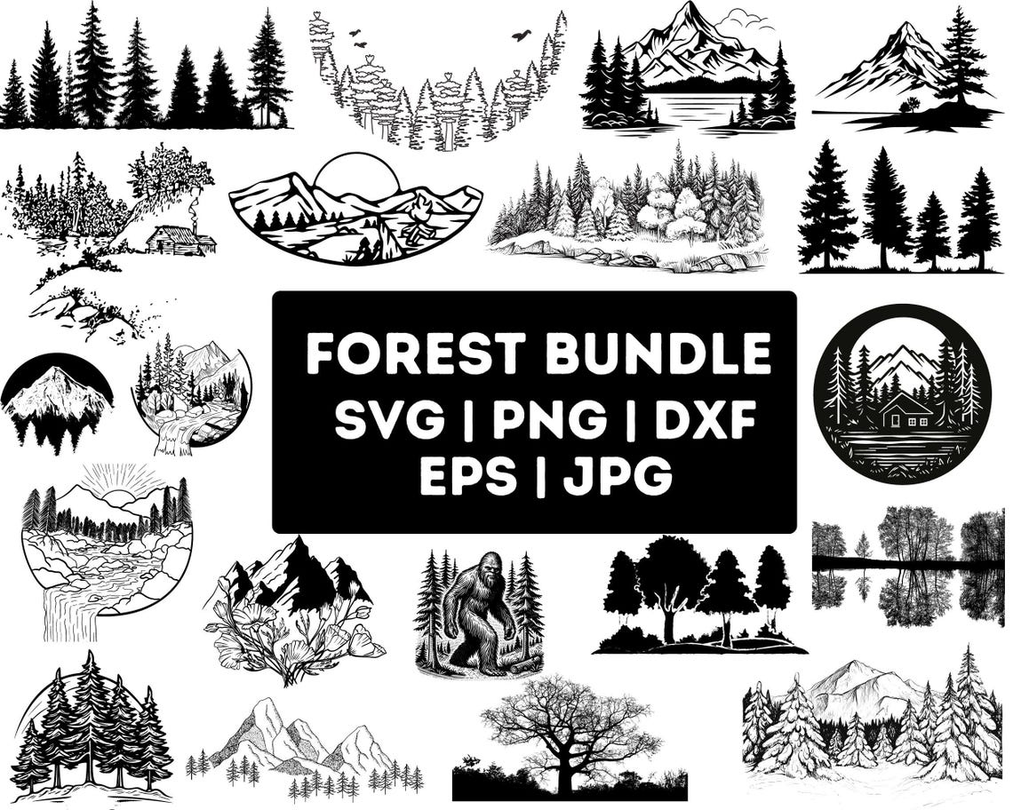 Forest Bundle SVG, Forest Svg, Forest Png Bundle, Forest Clipart ...