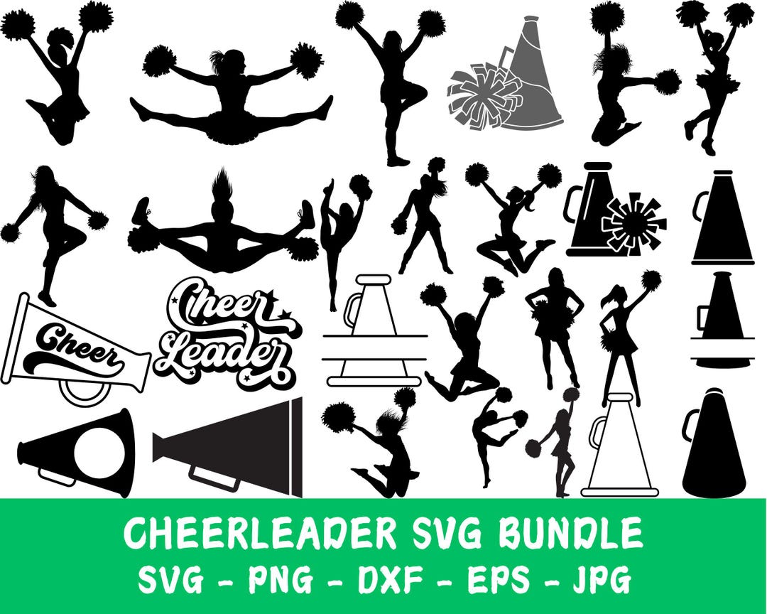 Cheerleader SVG Bundle, Cheerleader PNG Bundle, Cheerleader Clipart ...