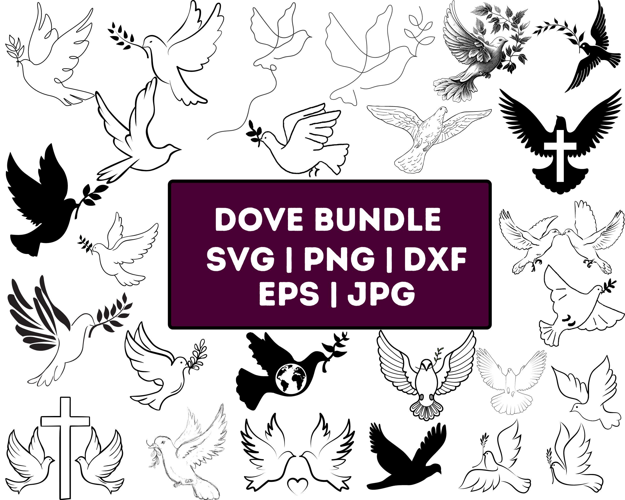 Doves SVG, Pigeon Svg, Dove Silhouette, Dove Vector, Wedding Doves Svg ...