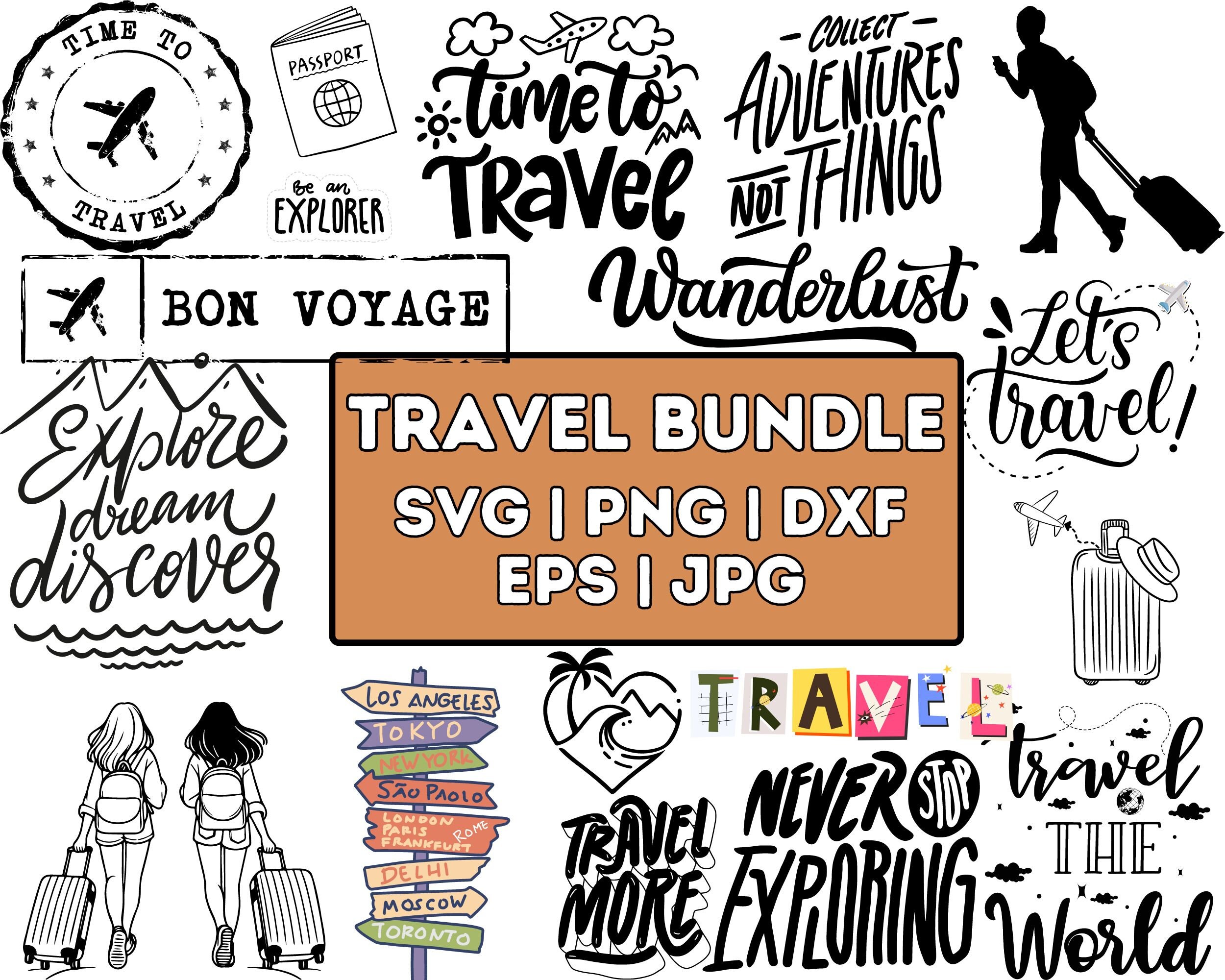 Travel Quotes SVG Bundle, Cricut Cut Files (digital Download) - Etsy