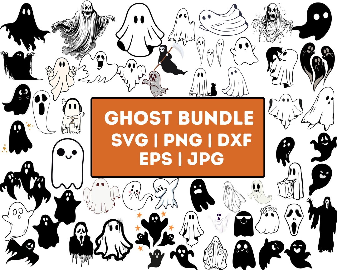 Ghost SVG Bundle - Ghost PNG Bundle - Ghost Clipart - Ghost SVG Cut ...