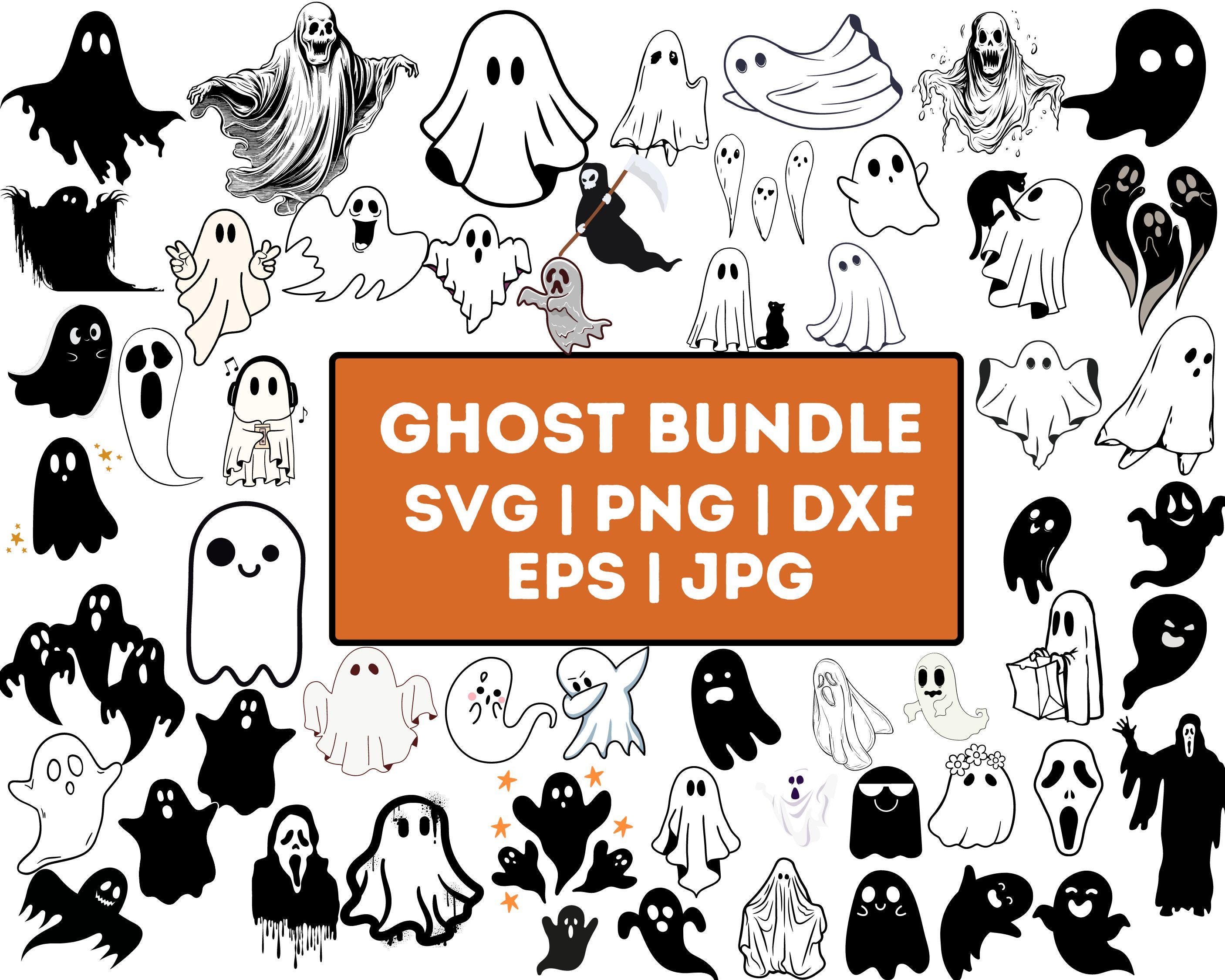 Ghost SVG Bundle - Ghost PNG Bundle - Ghost Clipart - Ghost SVG Cut ...