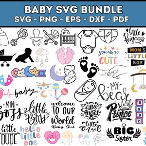 Baby SVG Bundle, Baby PNG Bundle, Baby Clipart, Baby SVG Cut Files for ...