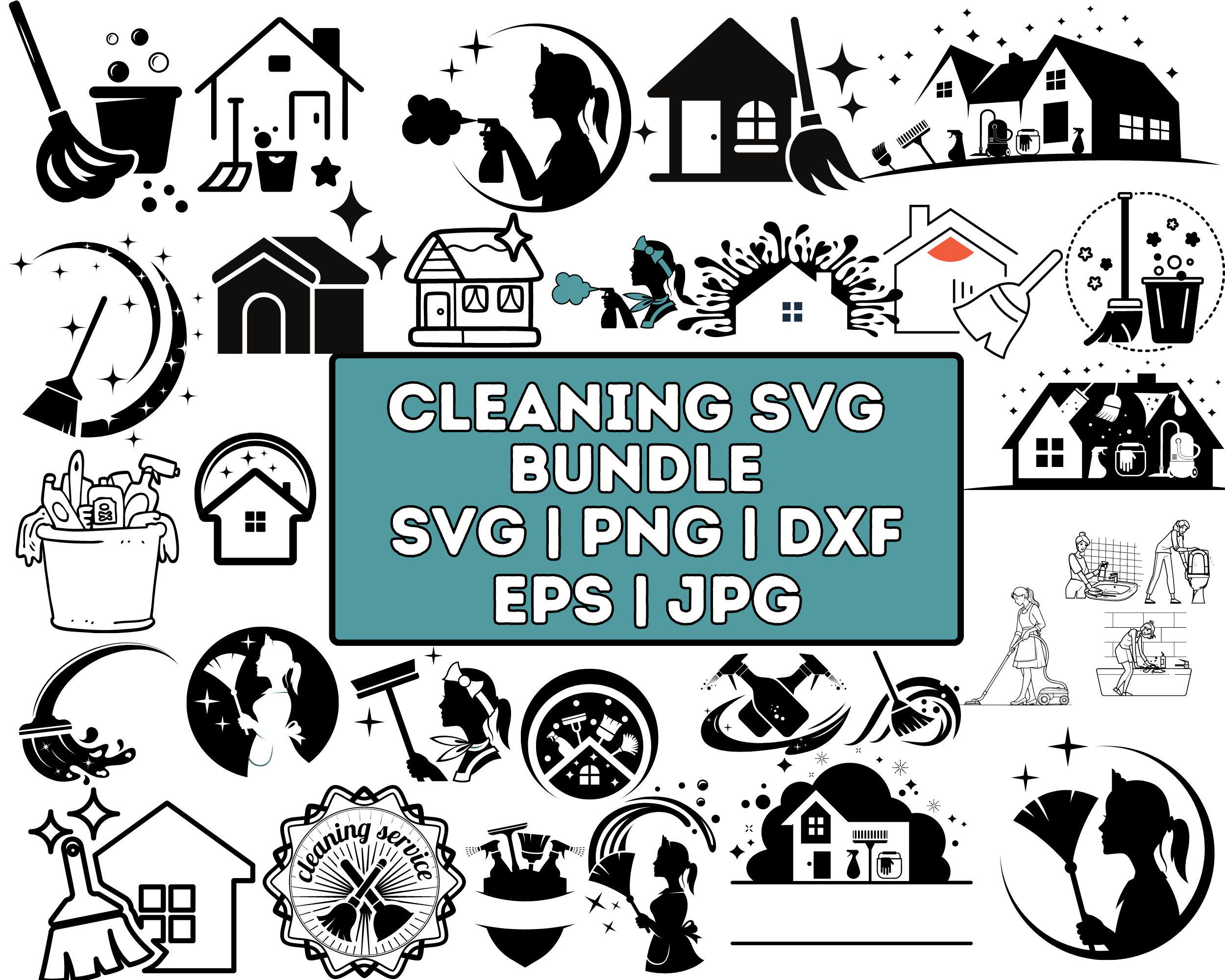 Cleaning Svg Bundle, House Cleaning Files, Cleaning Service Svg, Vector ...